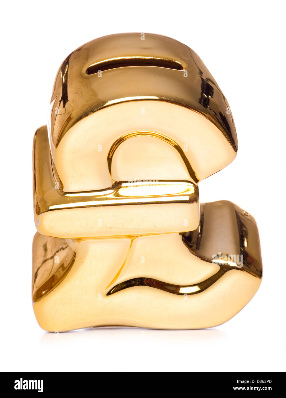 gold pound money box studio cutout Stock Photo - Alamy