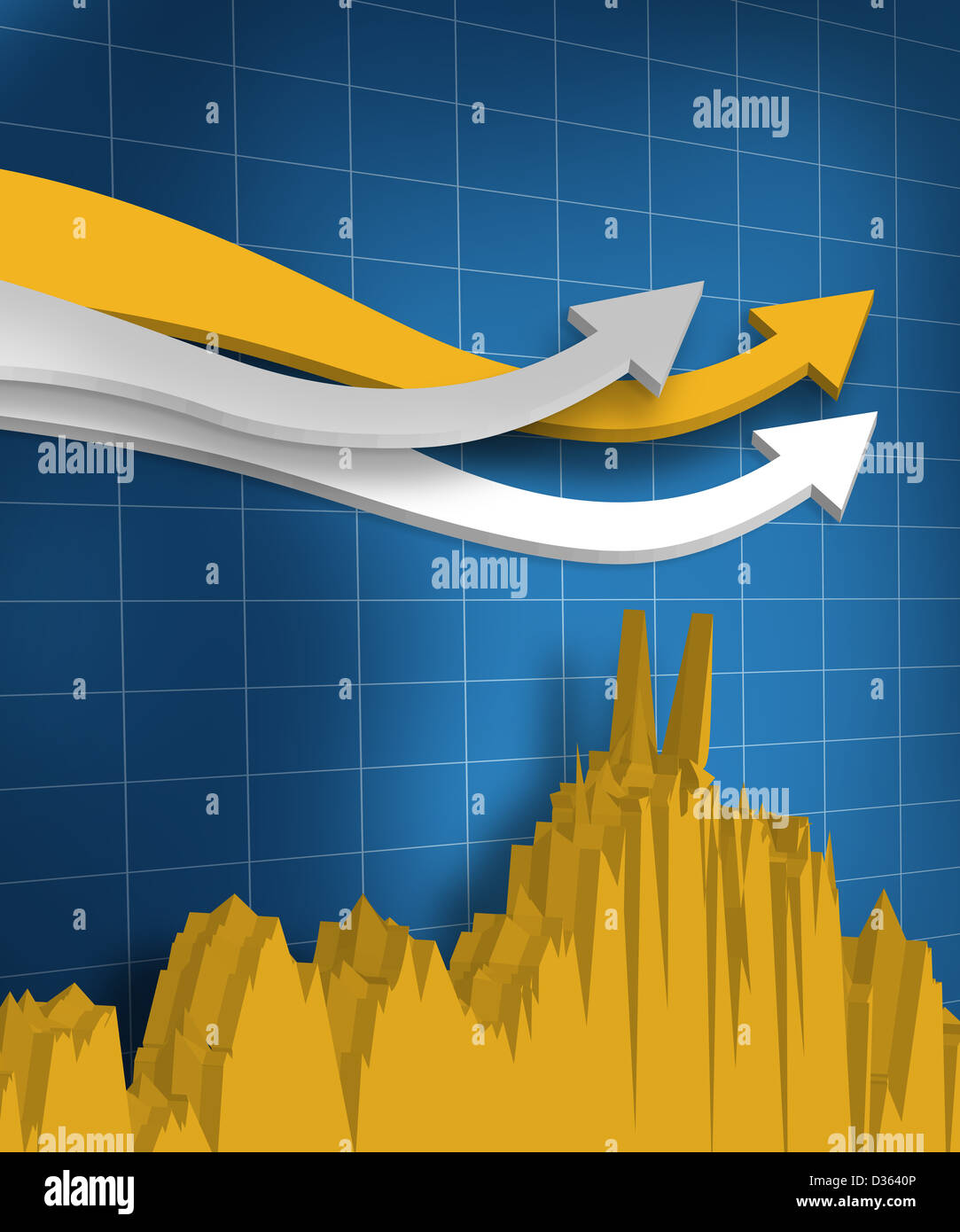Digital arrows with a graph Stock Photo - Alamy