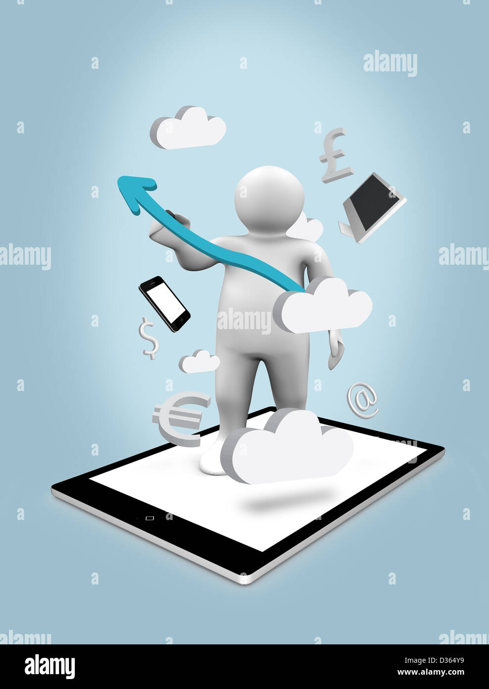 Digital figure on a tablet pc Stock Photo - Alamy