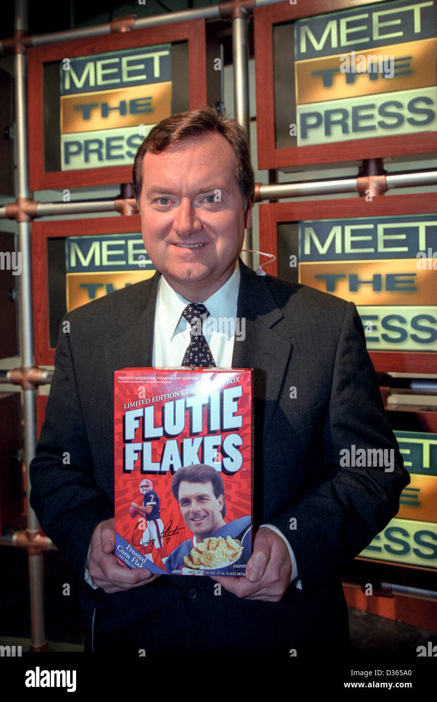 Tim Russert host of NBC's Meet the Press a fan of the Buffalo Bills ...