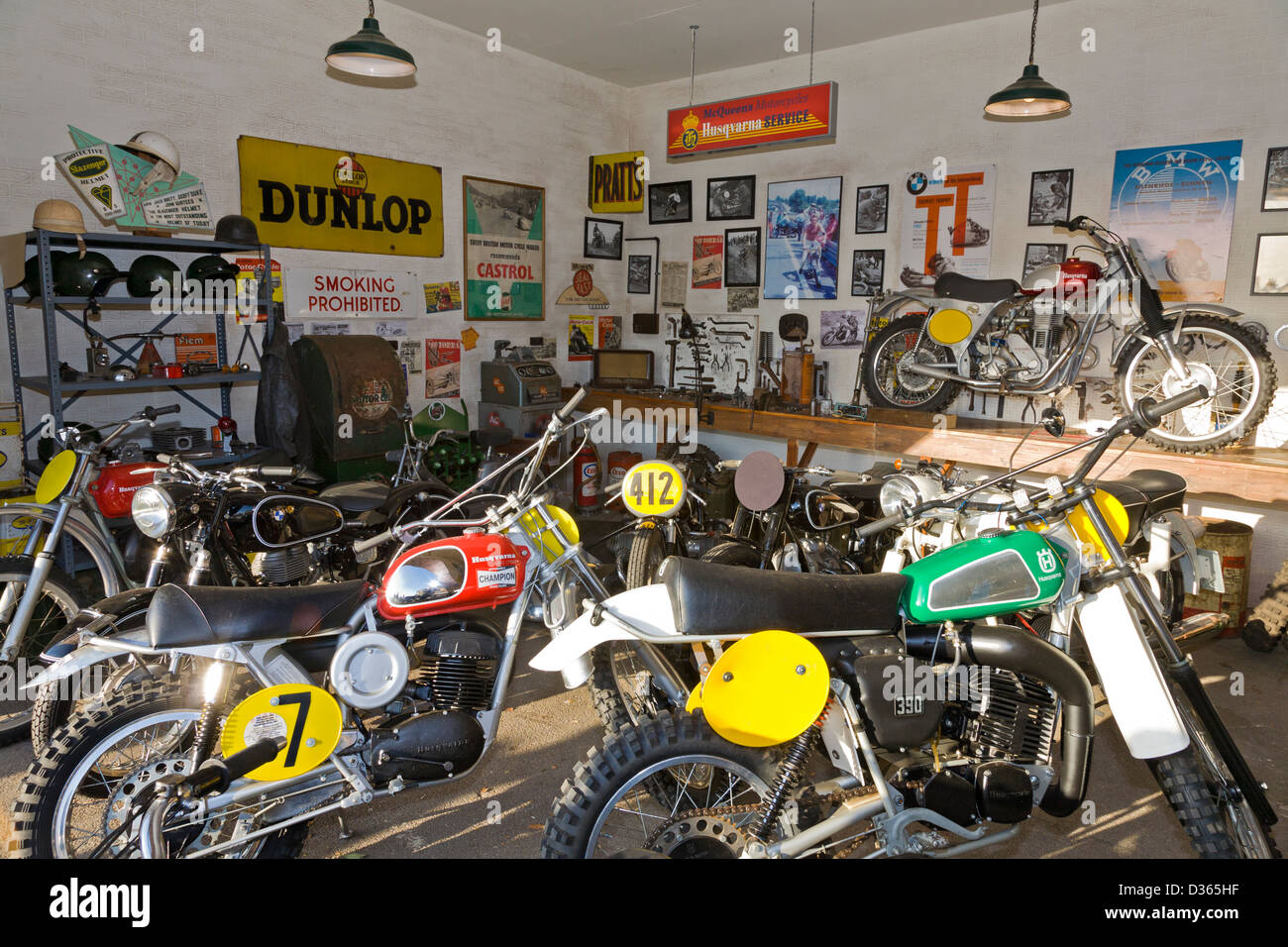 Scramble bike workshop at the 2012 Goodwood Revival, Sussex, UK Stock ...