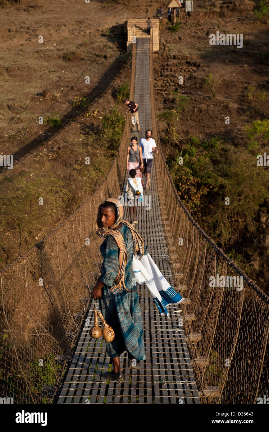 The New Suspension Bridge, Blue Nile Falls, Bahir Dar, Ethiopia Stock ...