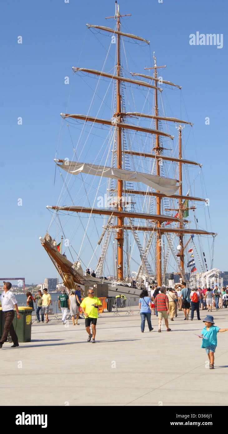 Sailing ship in the port Stock Photo - Alamy