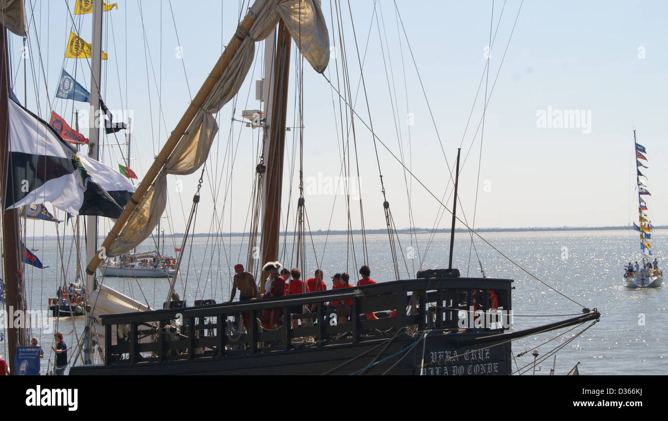 Sailing ship in the port Stock Photo - Alamy