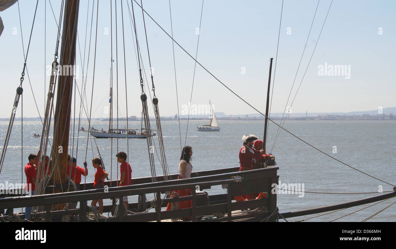 Sailing ship in the port Stock Photo - Alamy