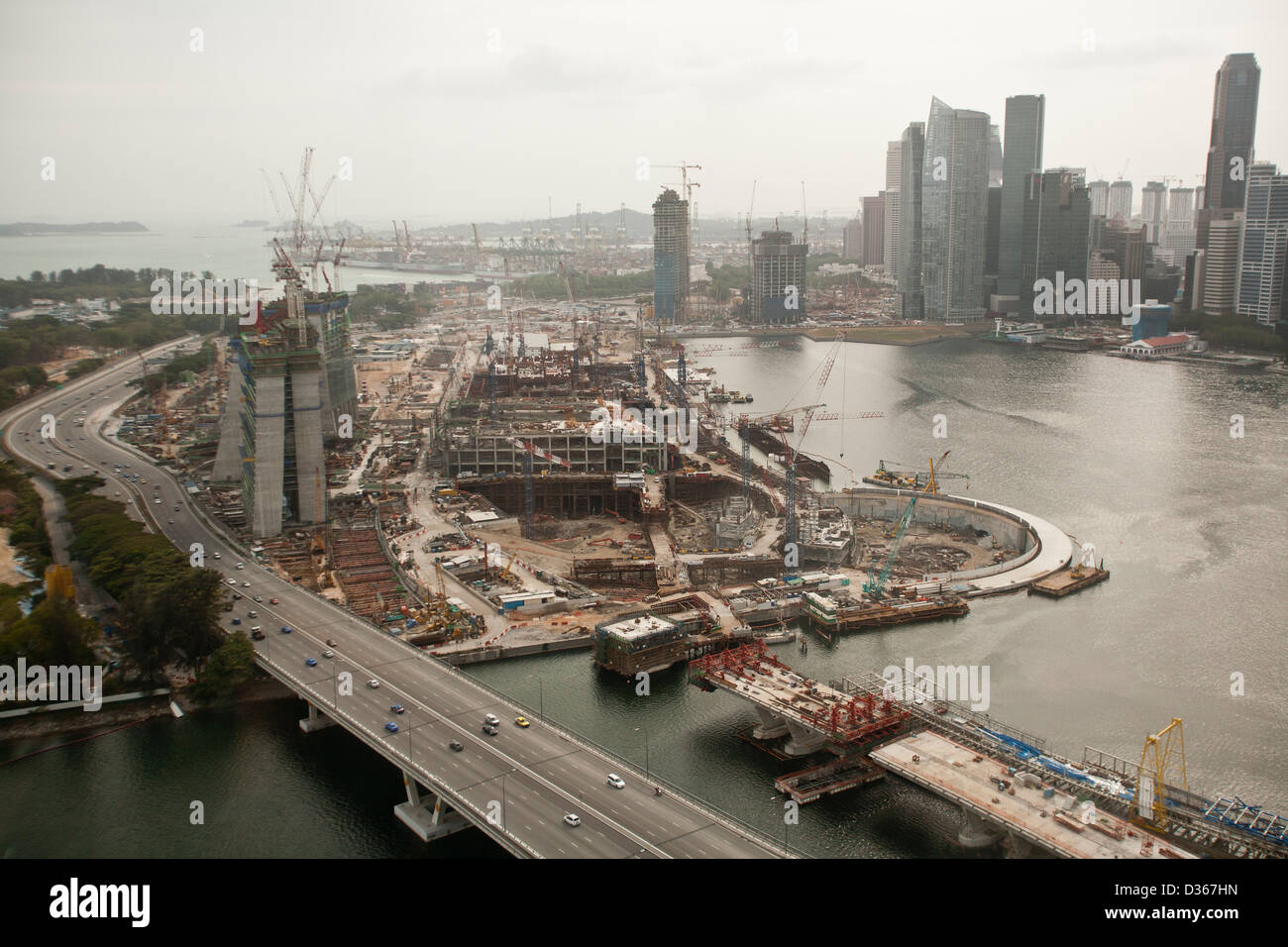 Fileoverview Of The Marina Bay Sands Under Construction
