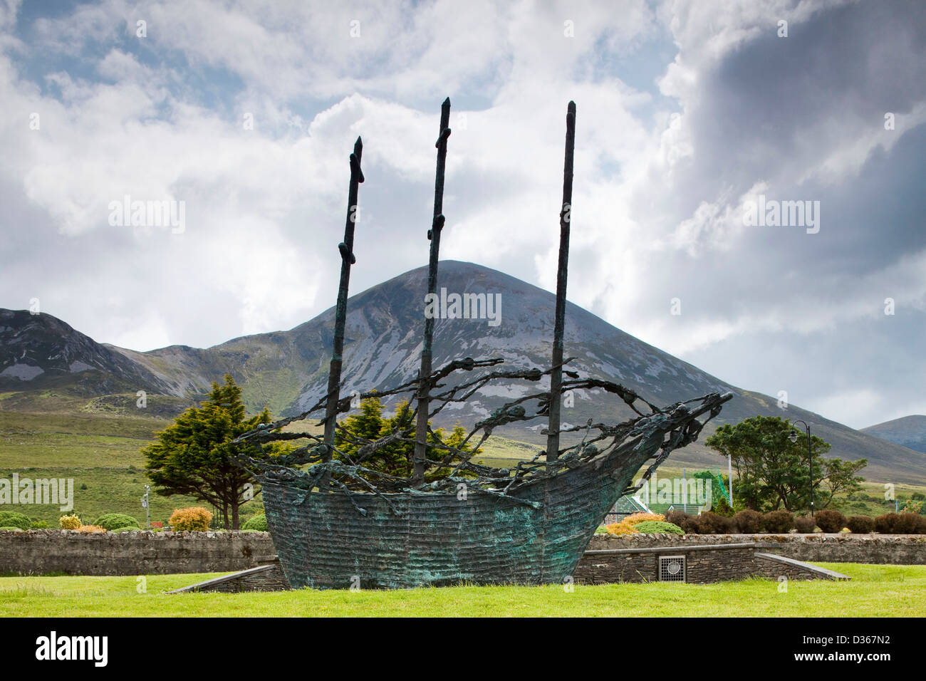 Coffin Ship sculpture, Murrisk, Co. Mayo Stock Photo - Alamy