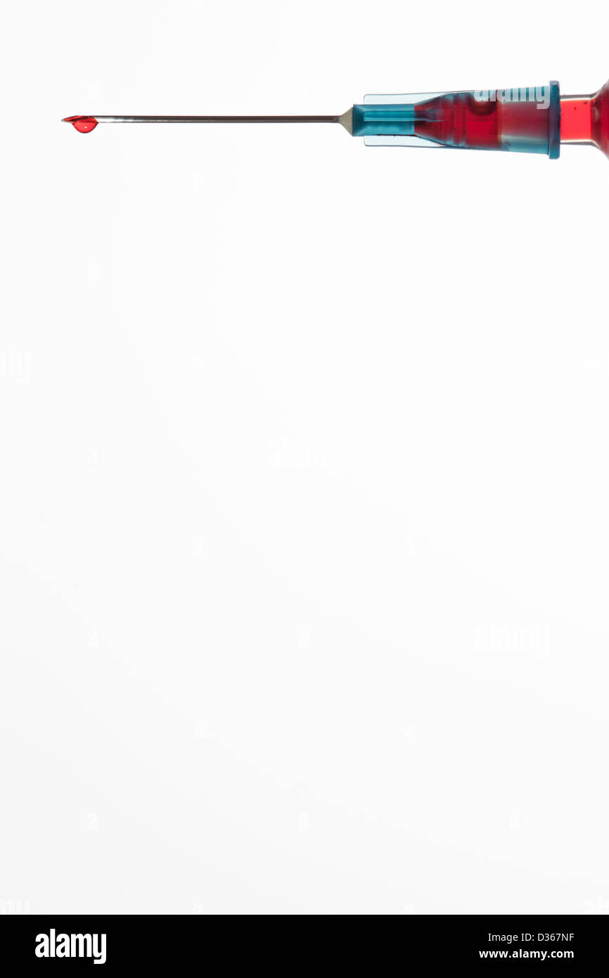 Blood drop needle syringe hi-res stock photography and images - Alamy