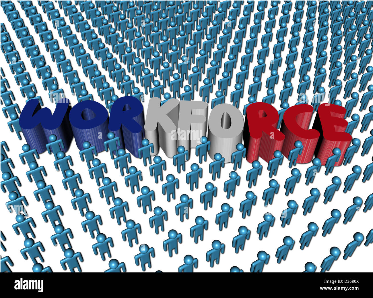 French workforce with flag text illustration Stock Photo - Alamy