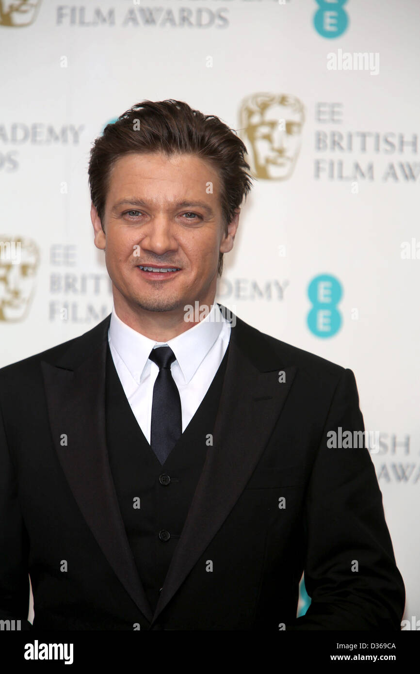 Actor Jeremy Renner poses in the press room of the EE British Academy ...