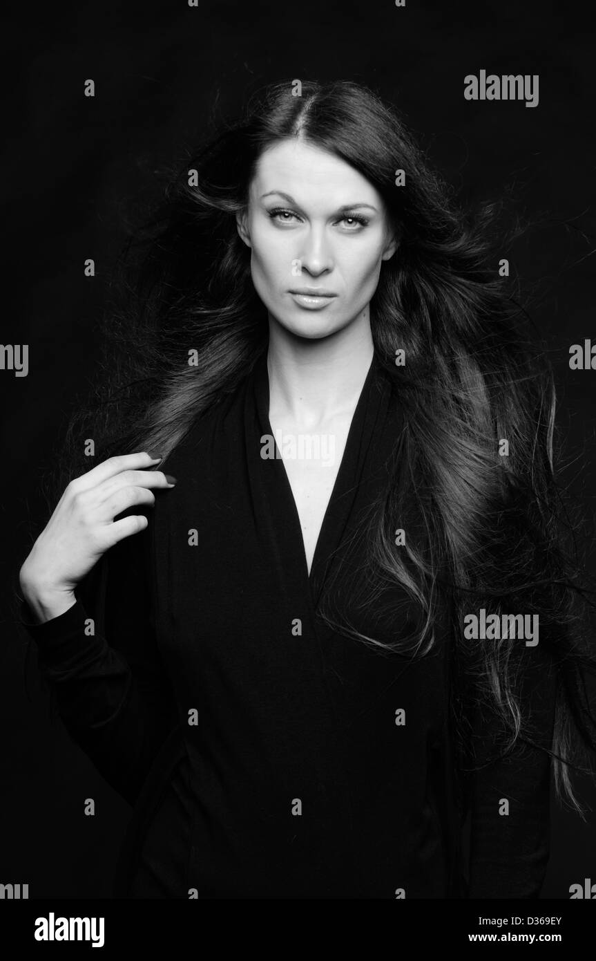 The beautiful long-legs woman I have ever seen posing at the studio.She ...