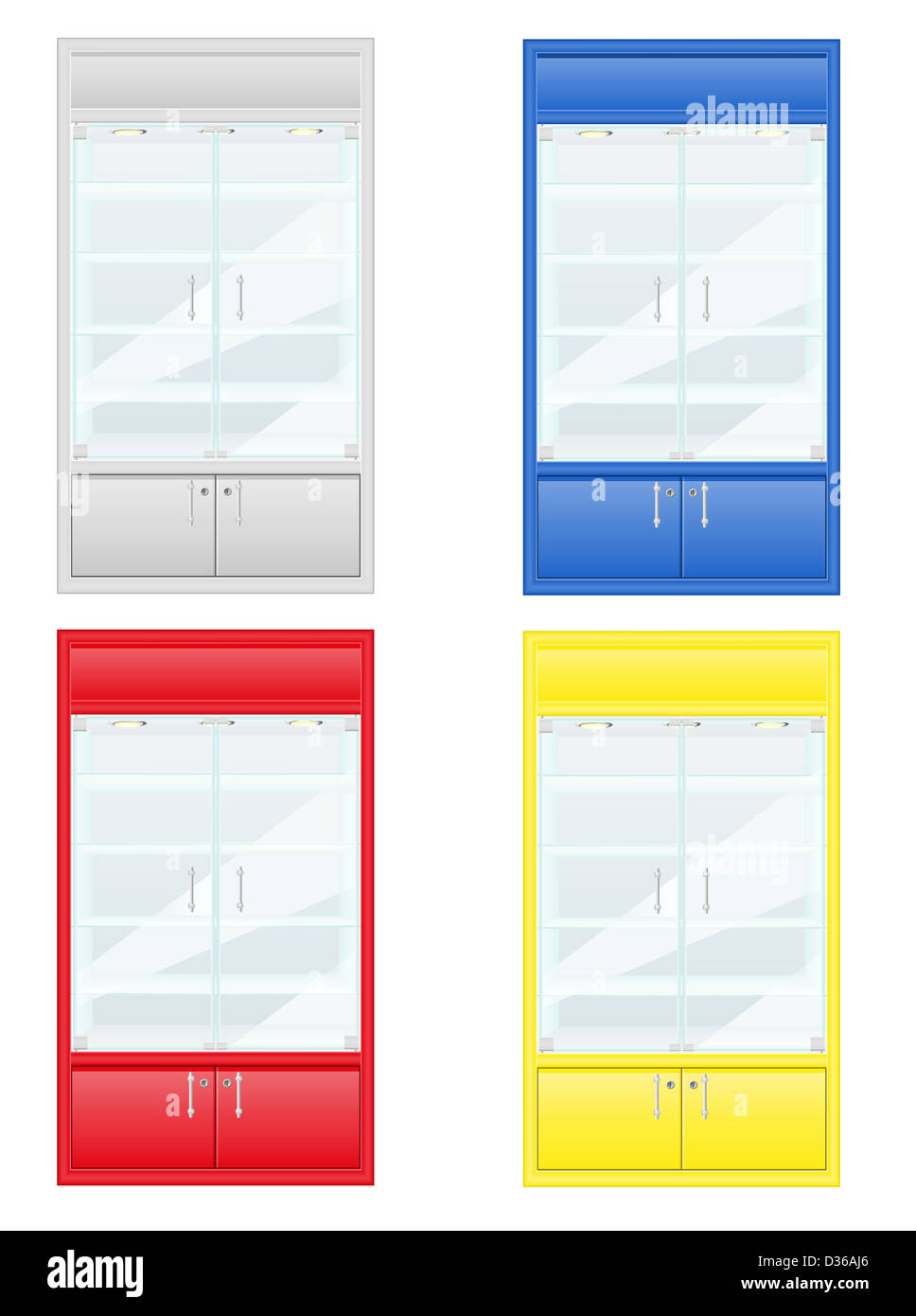 color showcase of shop equipment illustration isolated on white ...