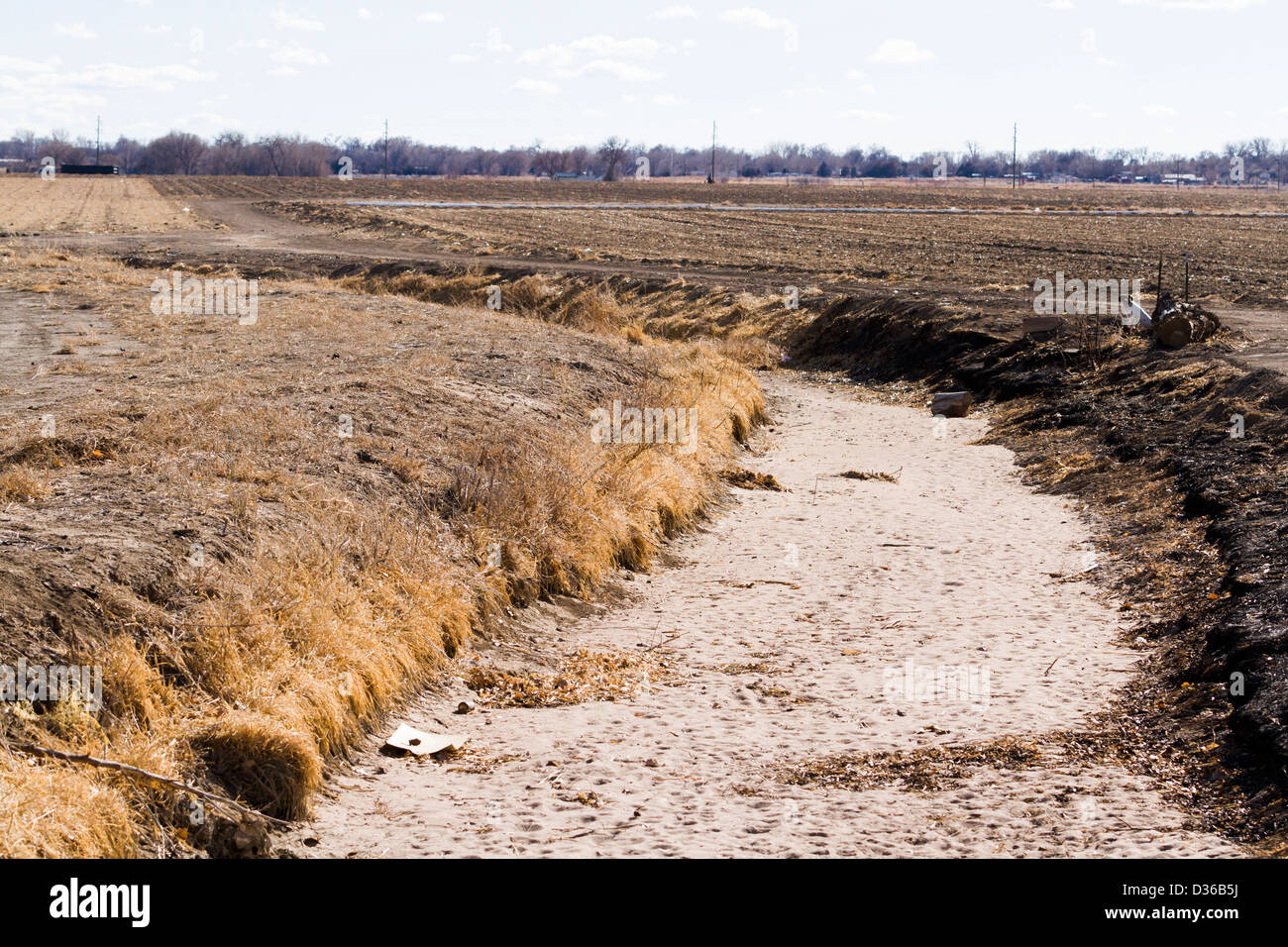 Drainage ditch without water Stock Photo - Alamy