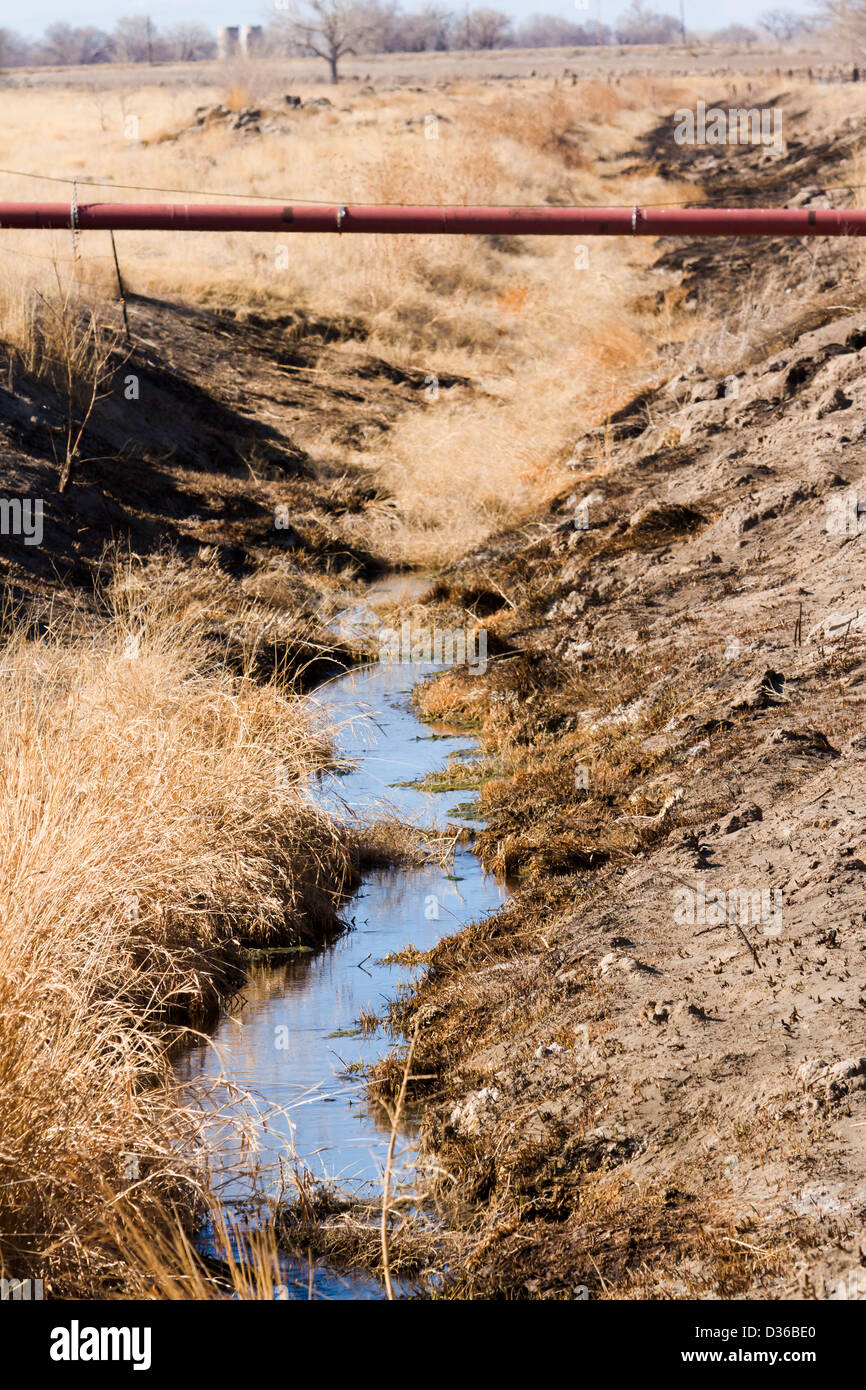 Drainage ditch filled with little water Stock Photo - Alamy