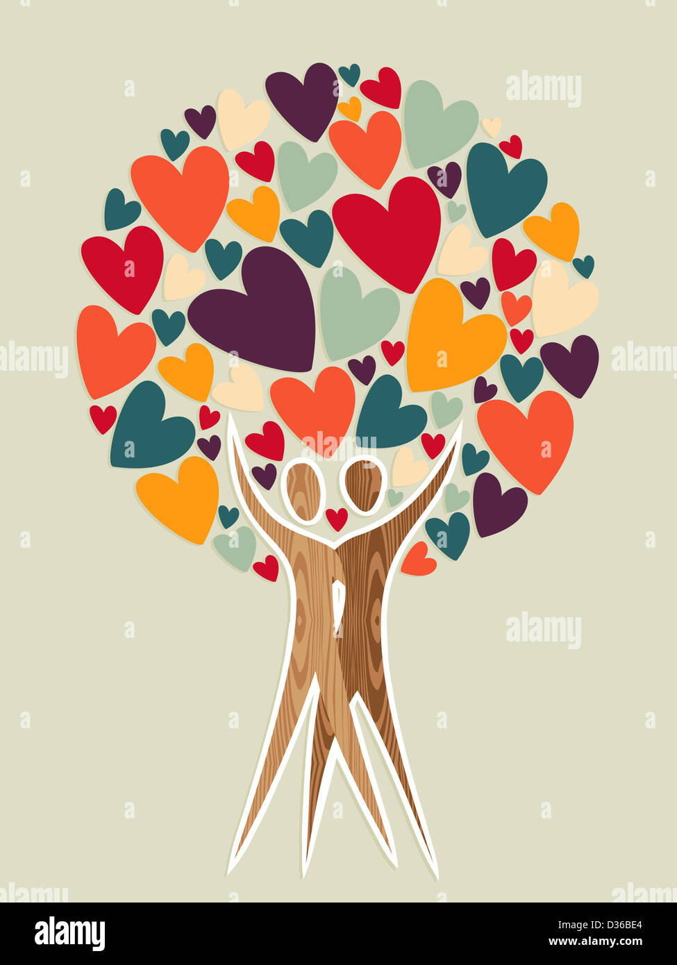 Diversity tree of love background. Vector illustration layered for easy ...