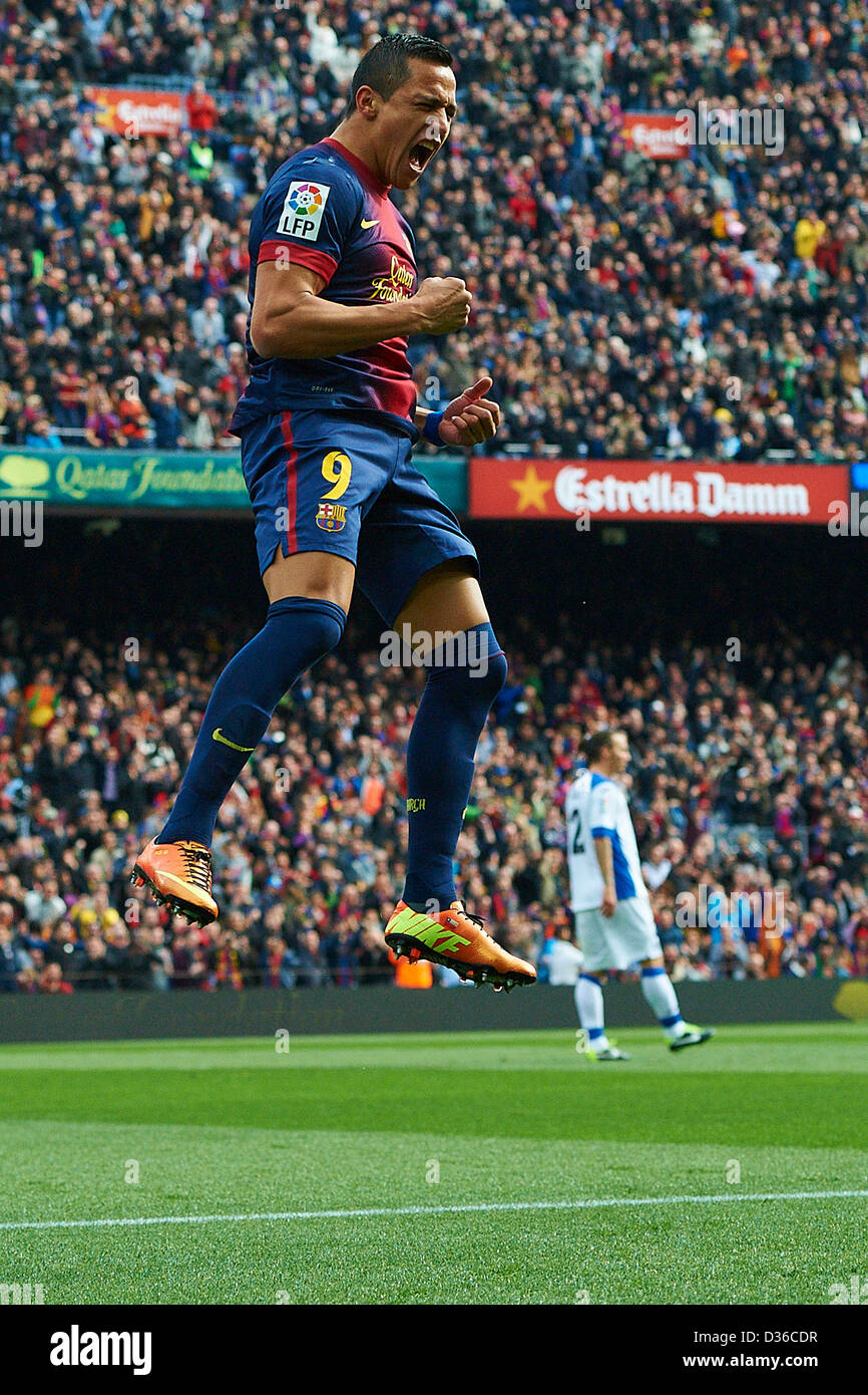 Alexis Sanchez (FC Barcelona) celebrates after scoring, during La Liga ...