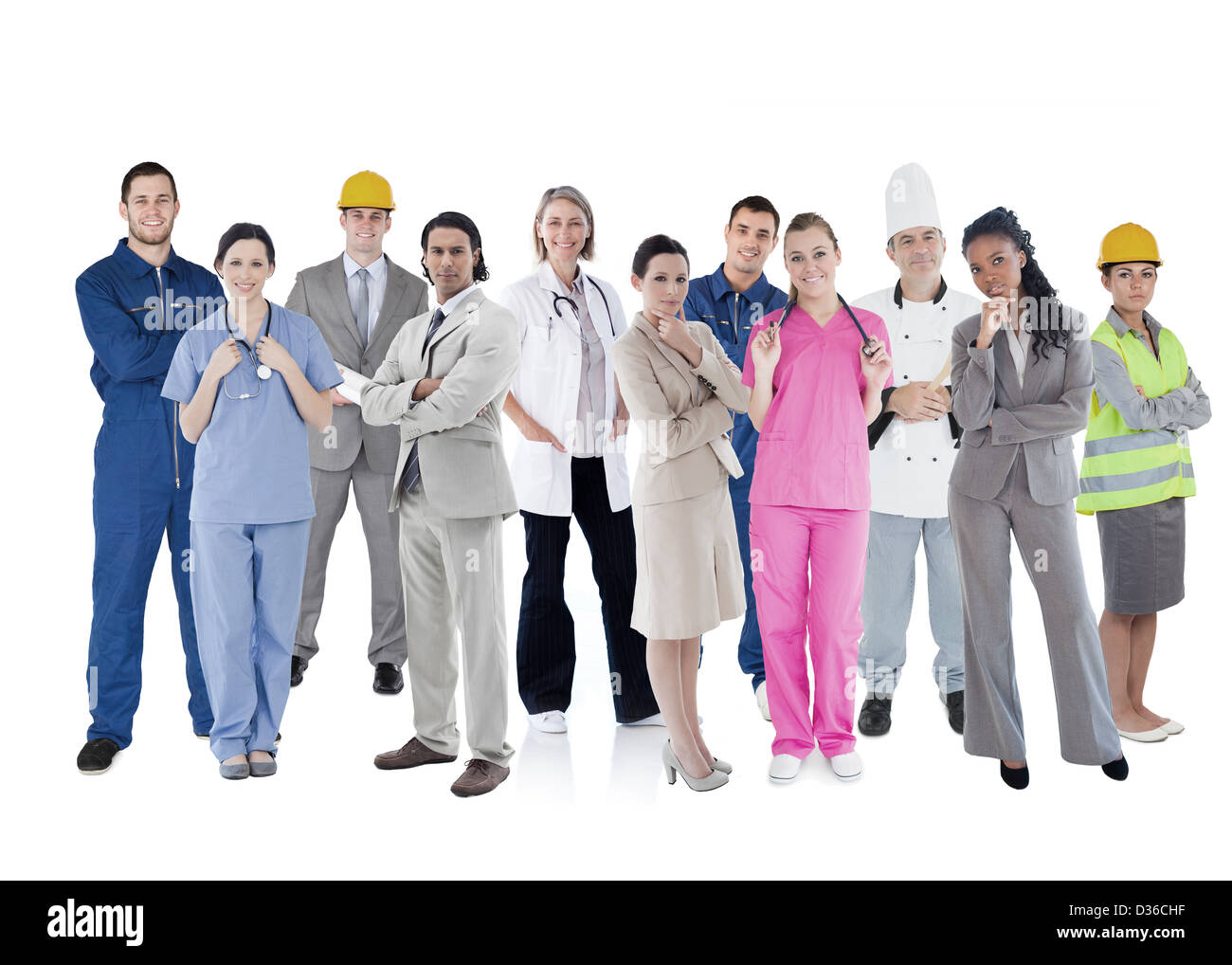 Large group of workers Stock Photo - Alamy