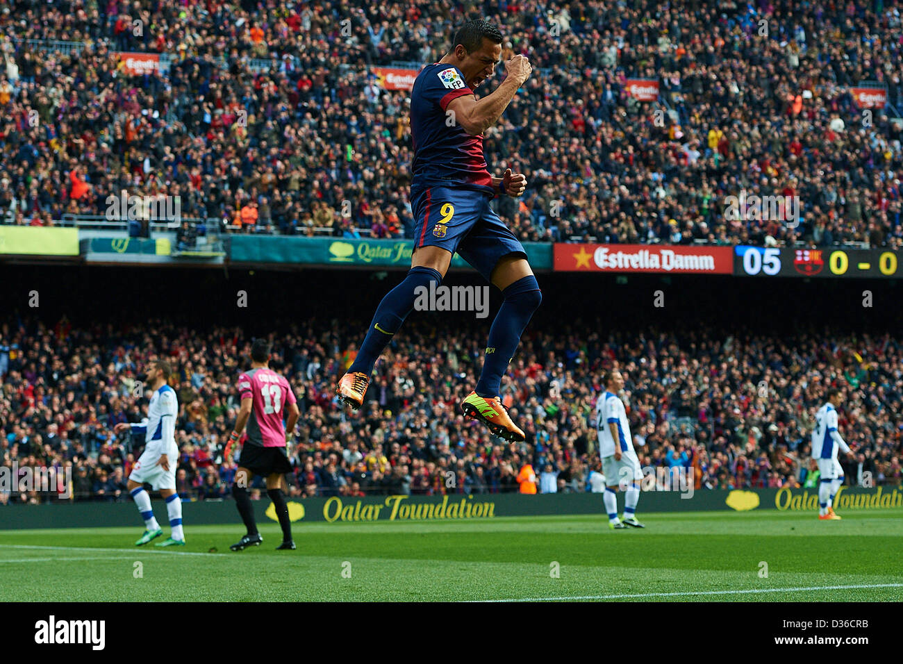 Alexis Sanchez (FC Barcelona) celebrates after scoring, during La Liga ...