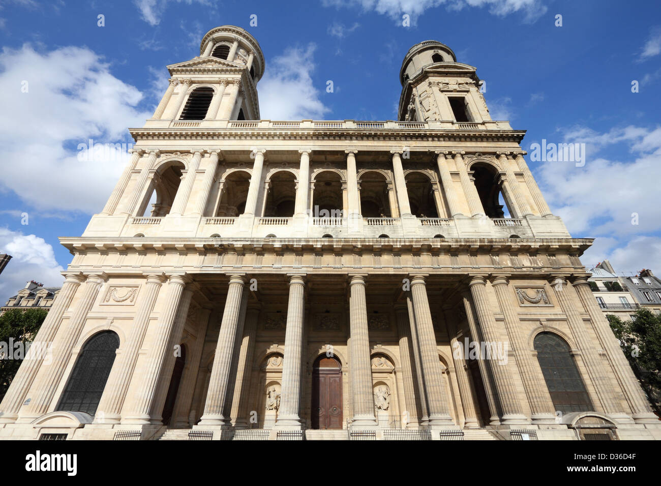Paris, France - famous Saint Sulpice church. UNESCO World Heritage Site ...