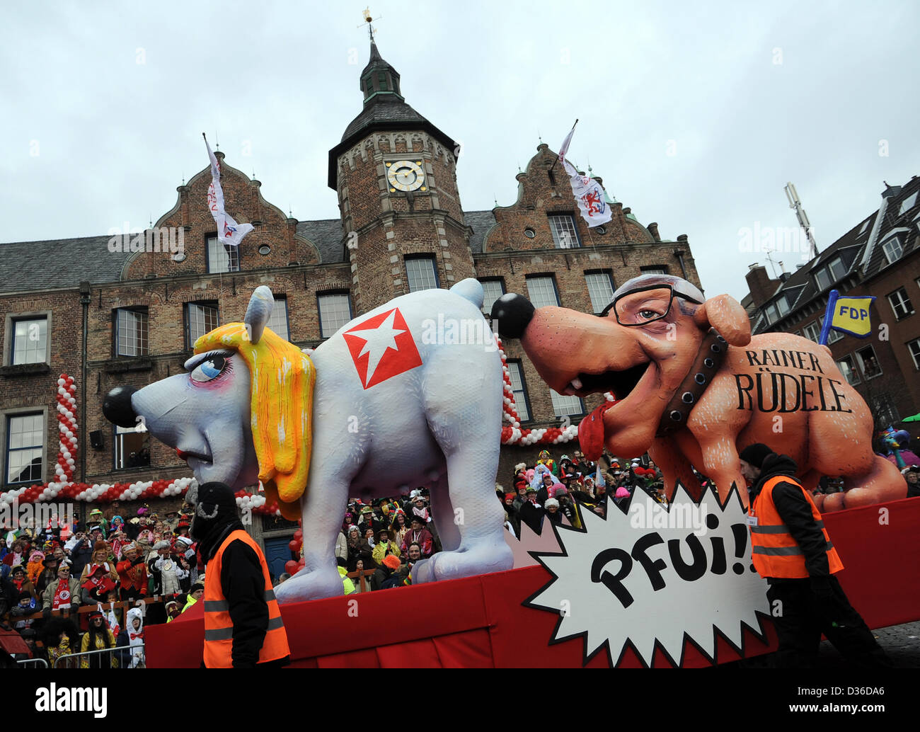 A carnival float on the topic of Bruederle/Women takes part in the ...