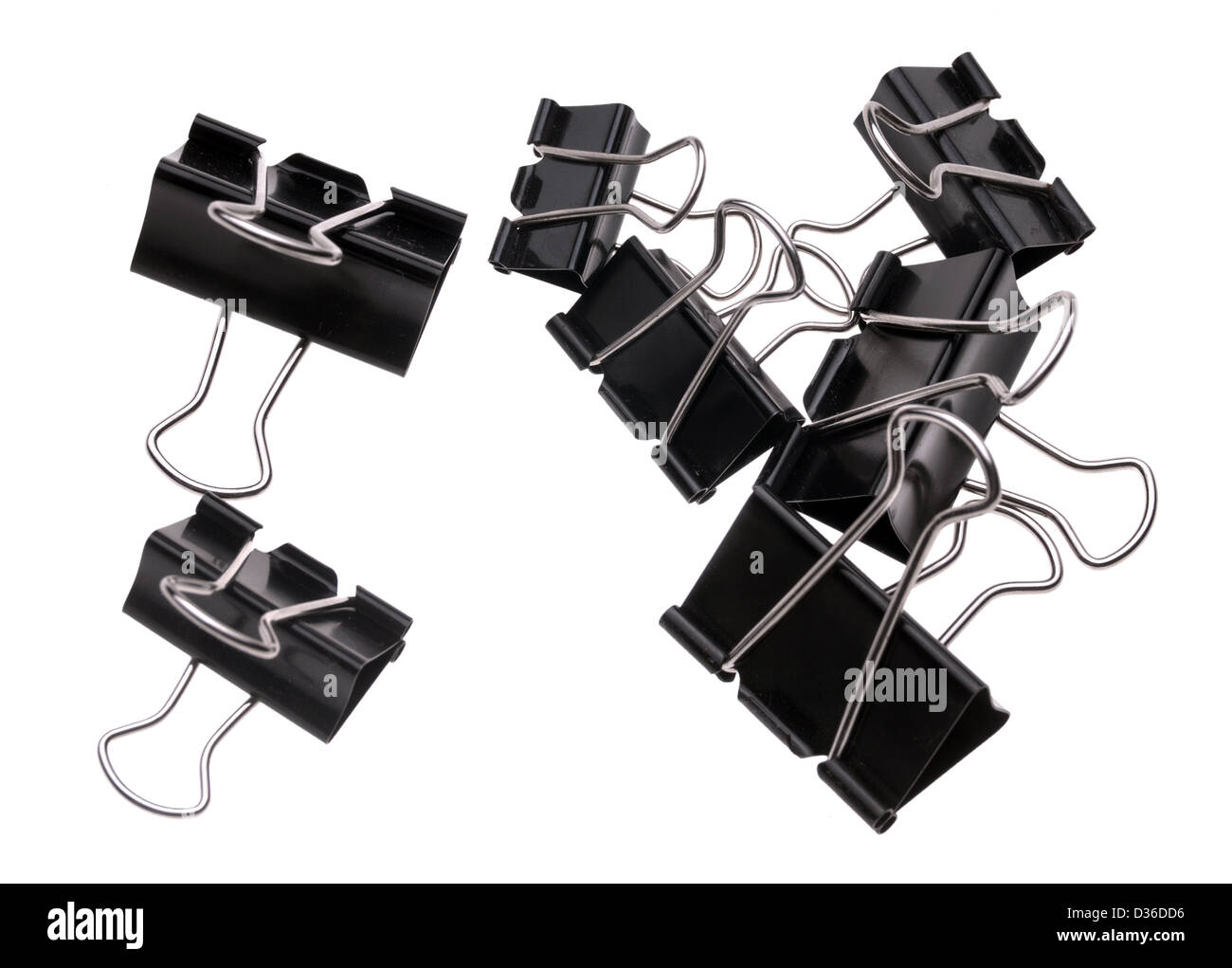 Black paper clip isolated on white background Stock Photo - Alamy