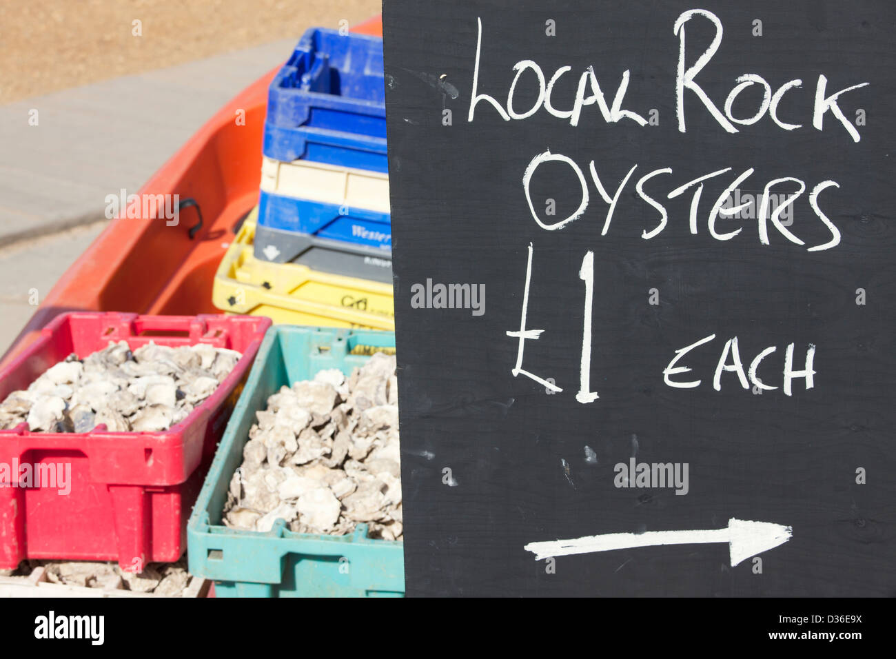 Oyster sign oyster shells whitstable hi-res stock photography and ...