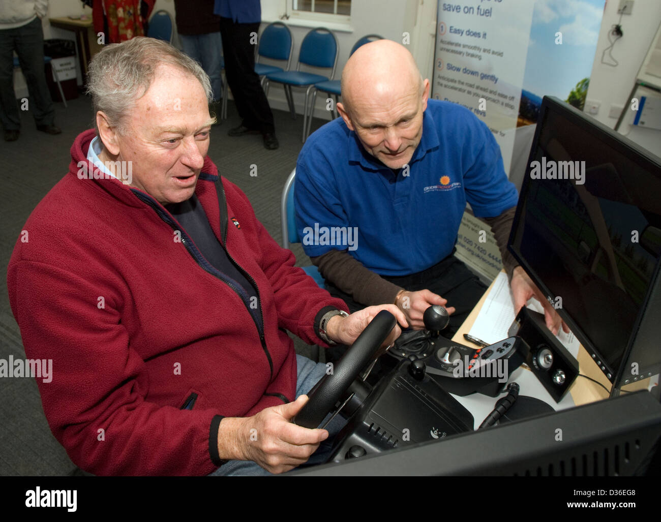 Man learning to drive more environmentally friendly using computer ...