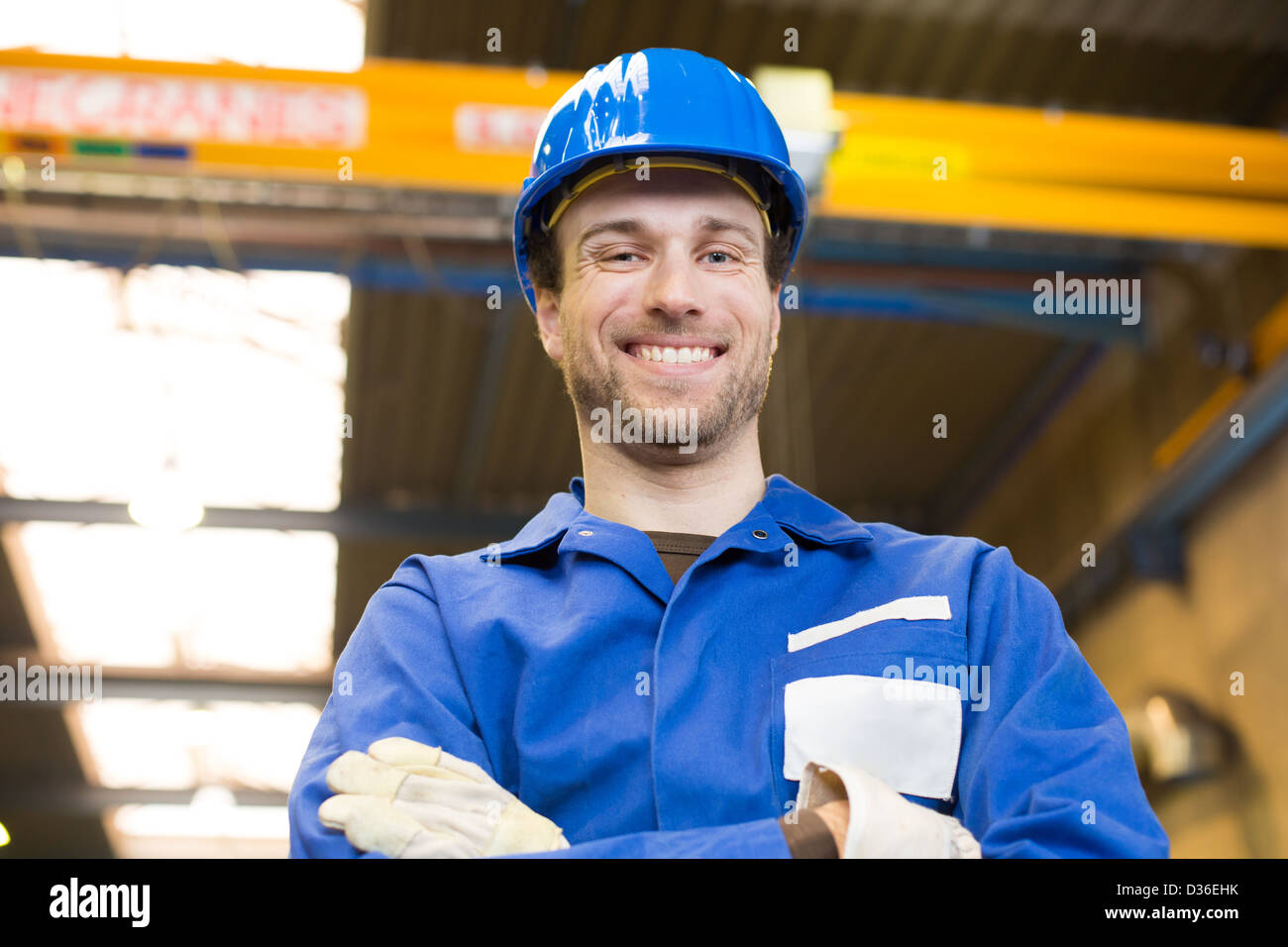 Construction worker with helmet hi-res stock photography and images - Alamy
