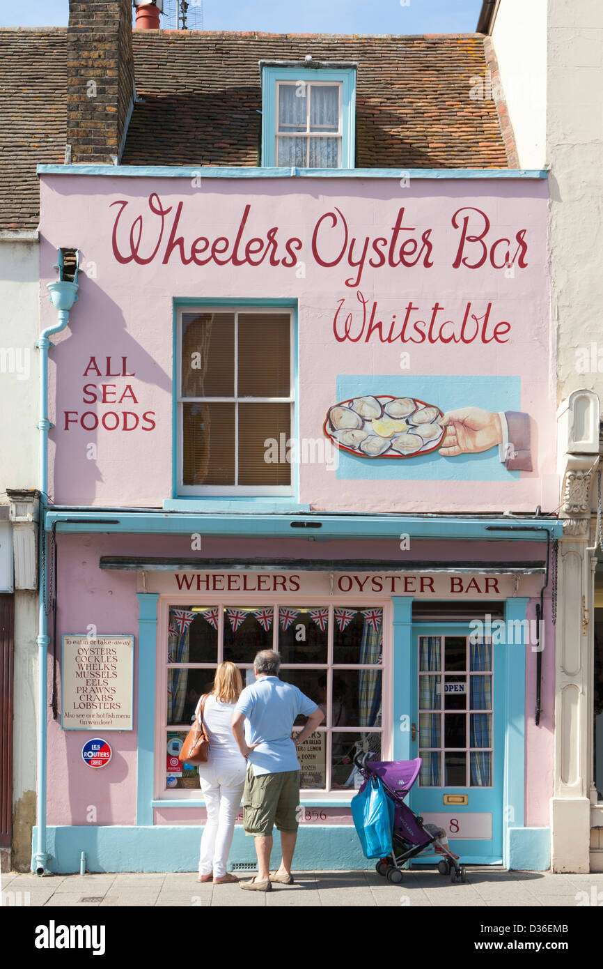Wheeler's Oyster Bar shop front, Whitstable, Kent, England Stock Photo ...