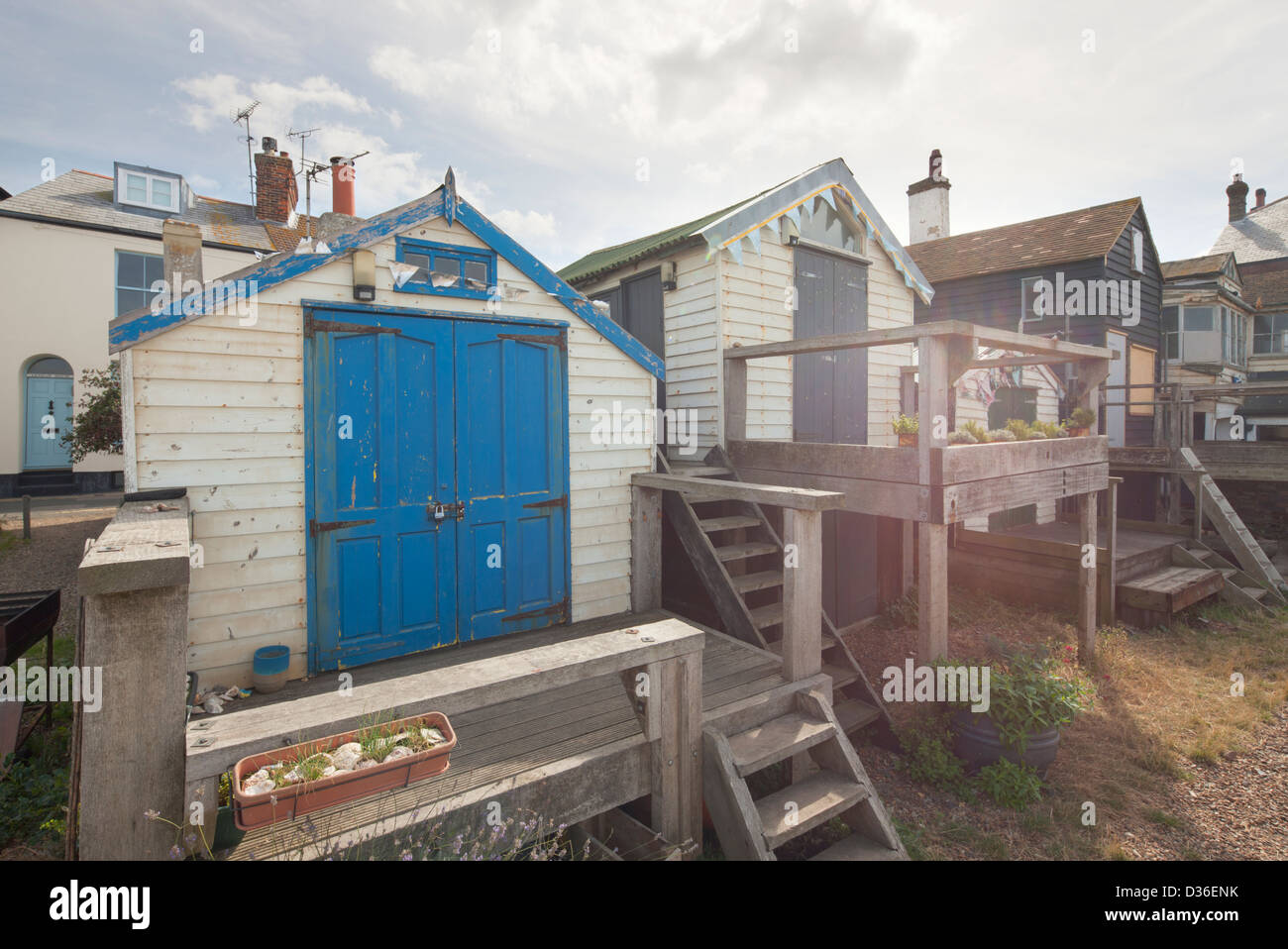 Wooden slatted huts, Whitstable, Kent, England Stock Photo - Alamy