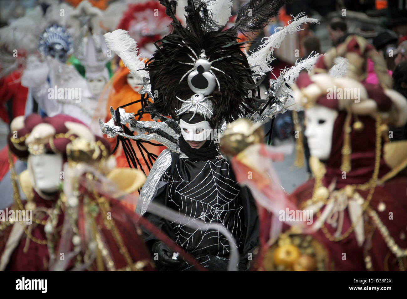 People celebrate during the Rose Monday Parade in Mainz, Germany, 11 ...