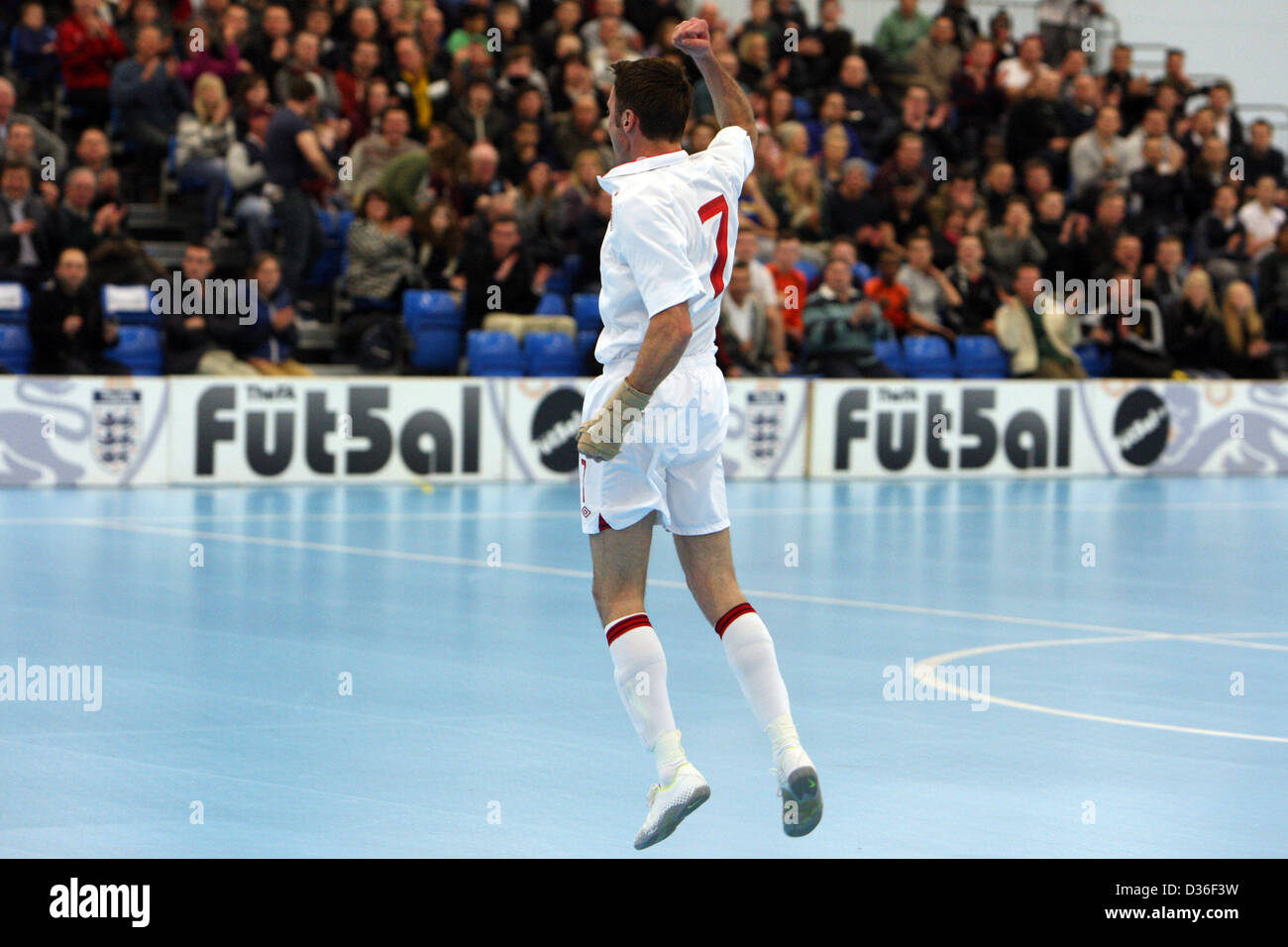 08.02.2013. Barking,England.Nick Colley England and celebrates his goal ...