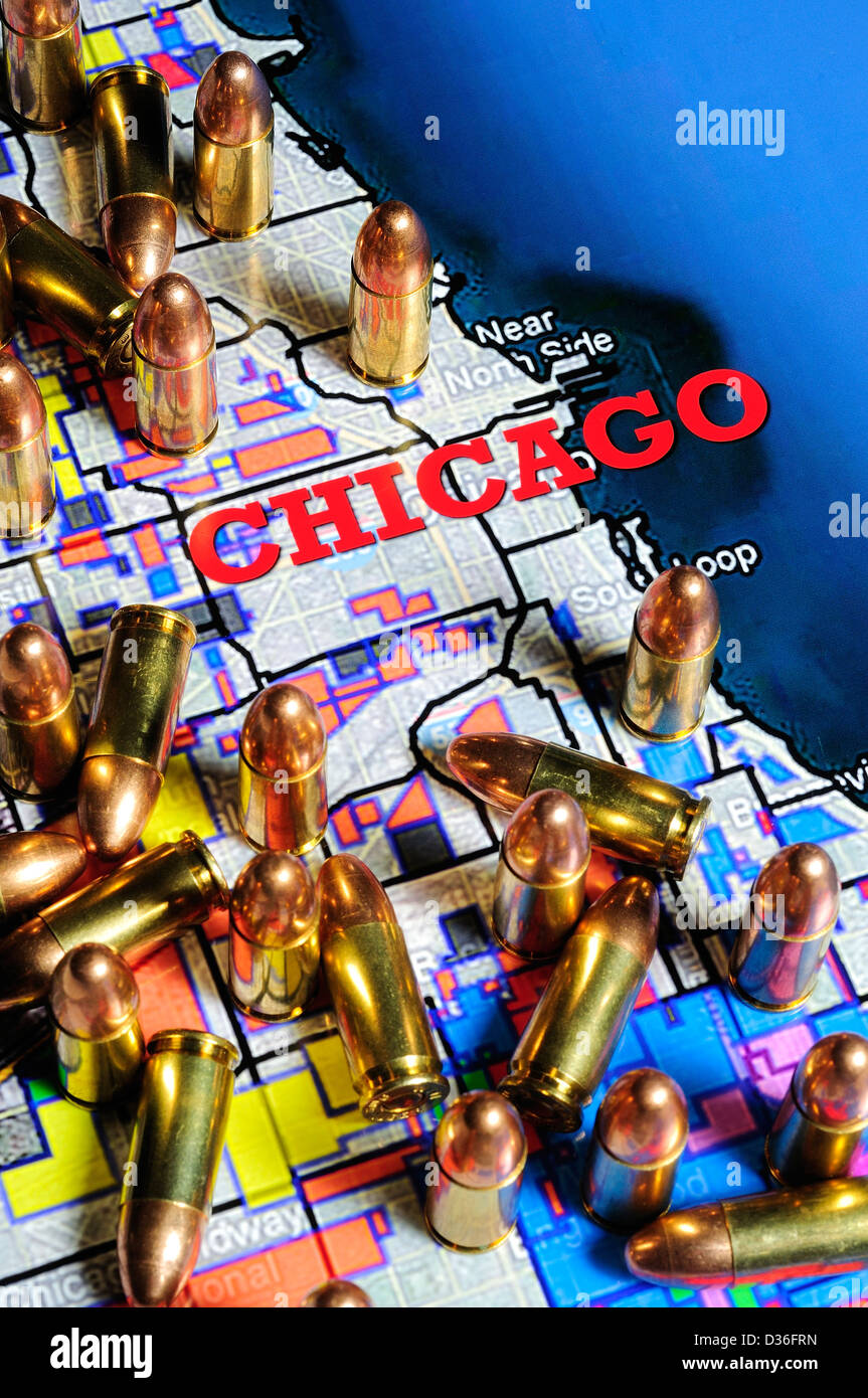 Map of chicago gangs hi-res stock photography and images - Alamy