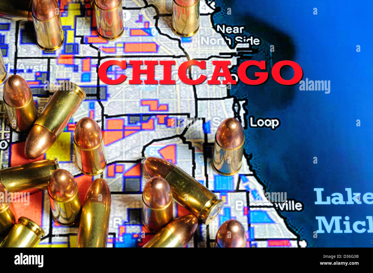 Map of chicago gangs hi-res stock photography and images - Alamy