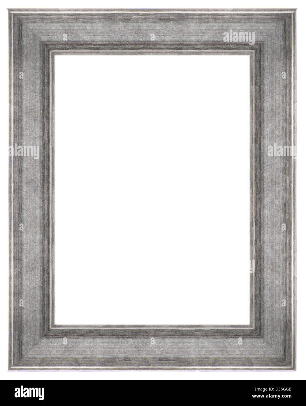 Stylish Silver Frame isolated on white background Stock Photo - Alamy