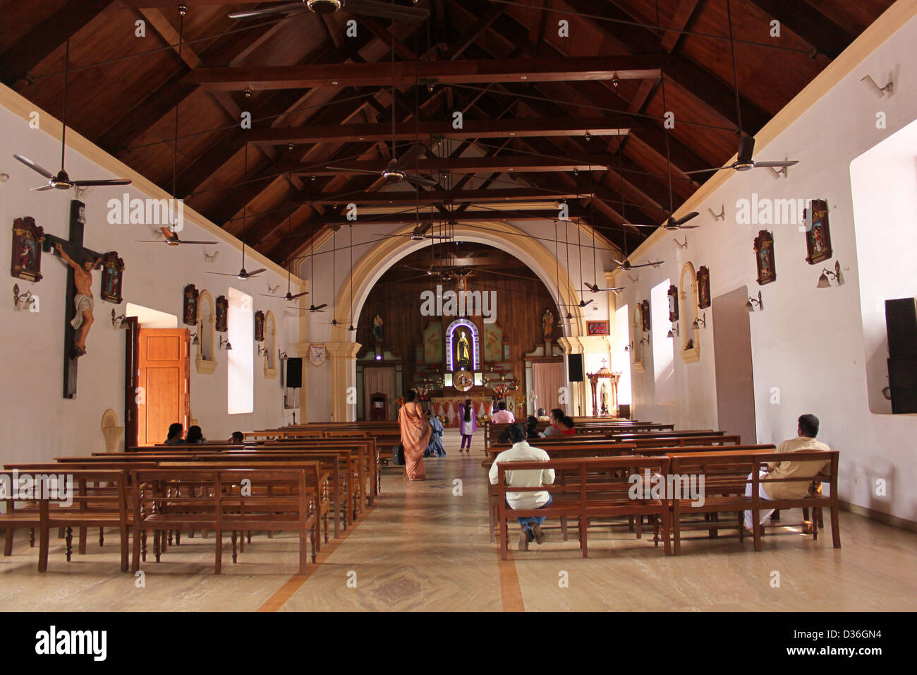 Interiors of a cathedral at Mahi India Stock Photo - Alamy