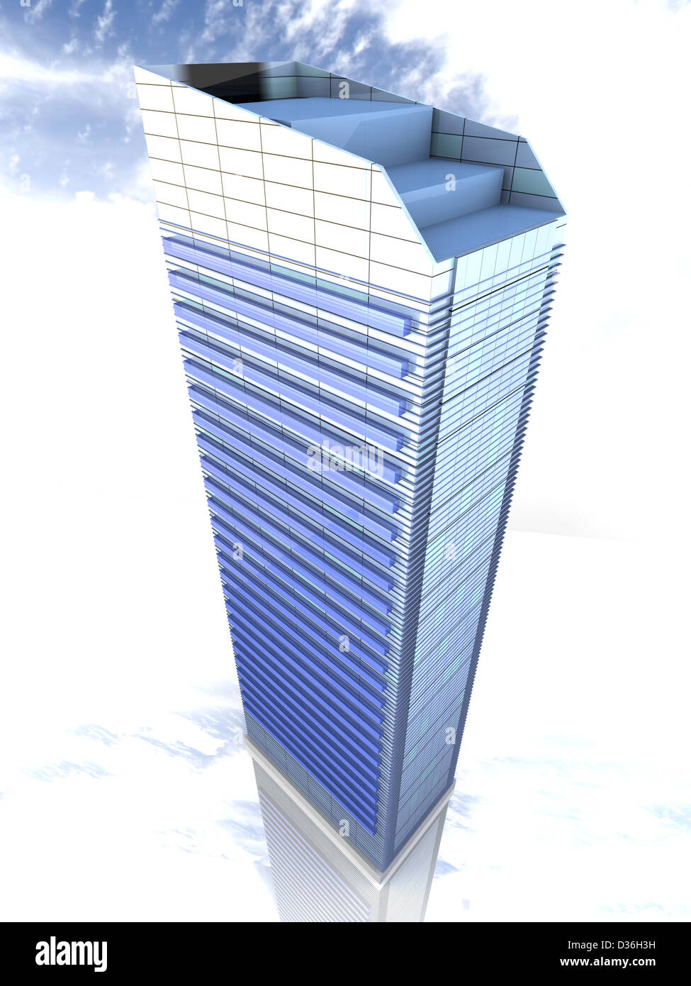 A contemporary skyscraper. 3D rendered Illustration Stock Photo - Alamy