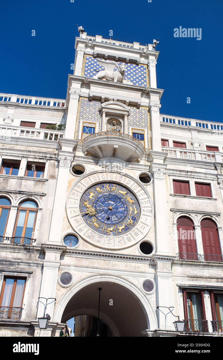 The Renaissance Clock Tower of Torre dell' Orologio in St Mark's Square ...