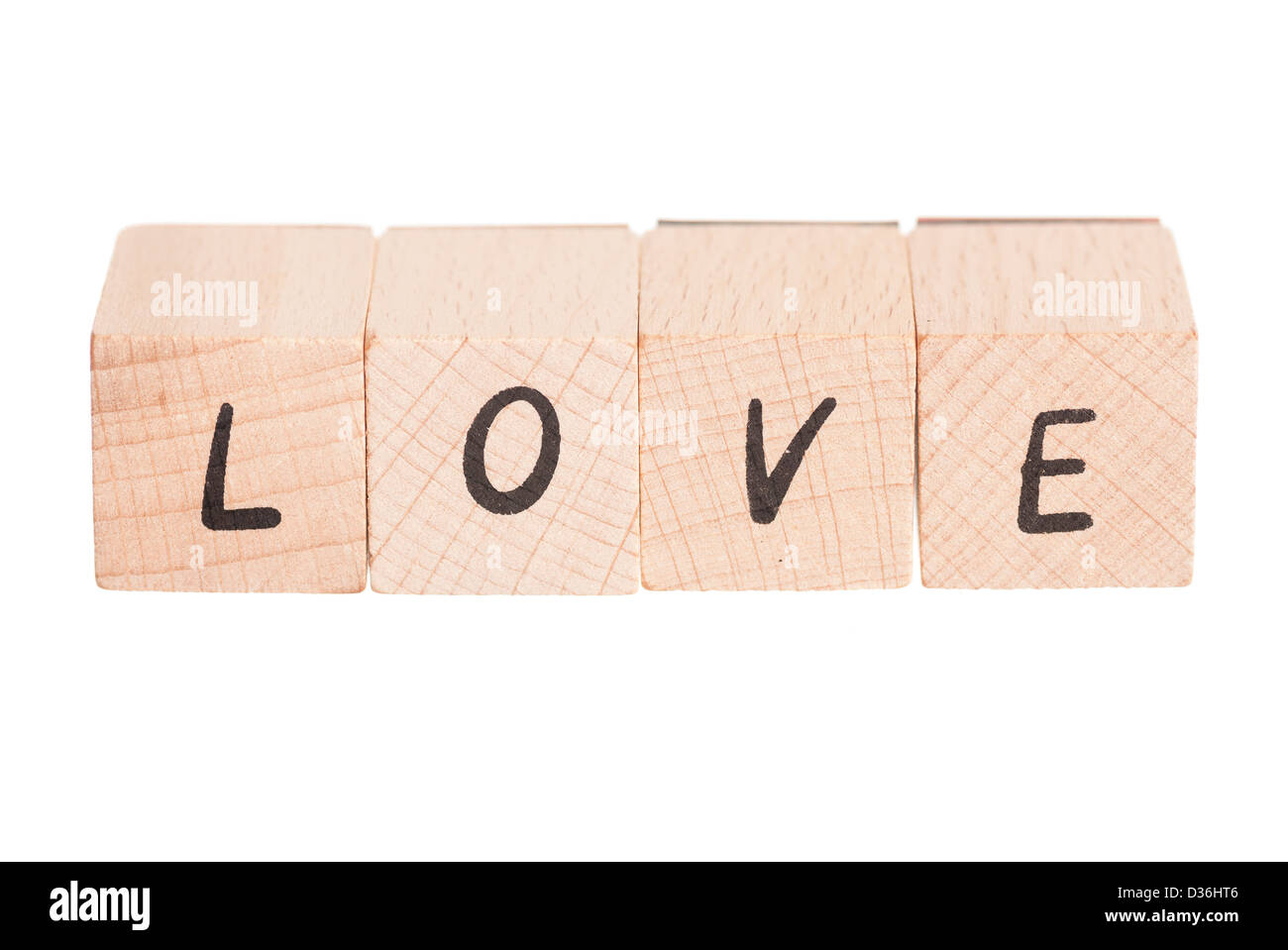 The word love constructed out ouf wooden blocks Stock Photo - Alamy