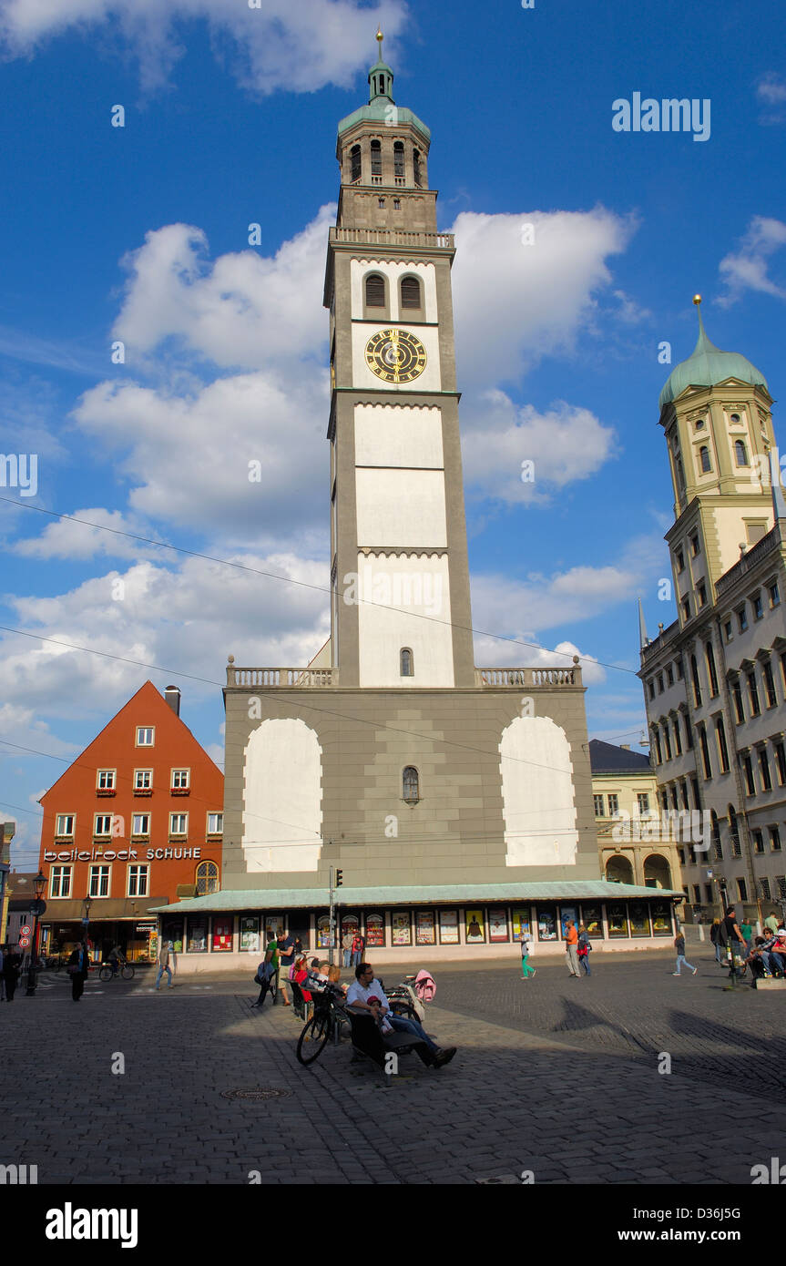 Augsburg, Rathausplatz, Town Hall Square, Perlach Tower, Romantic Road ...