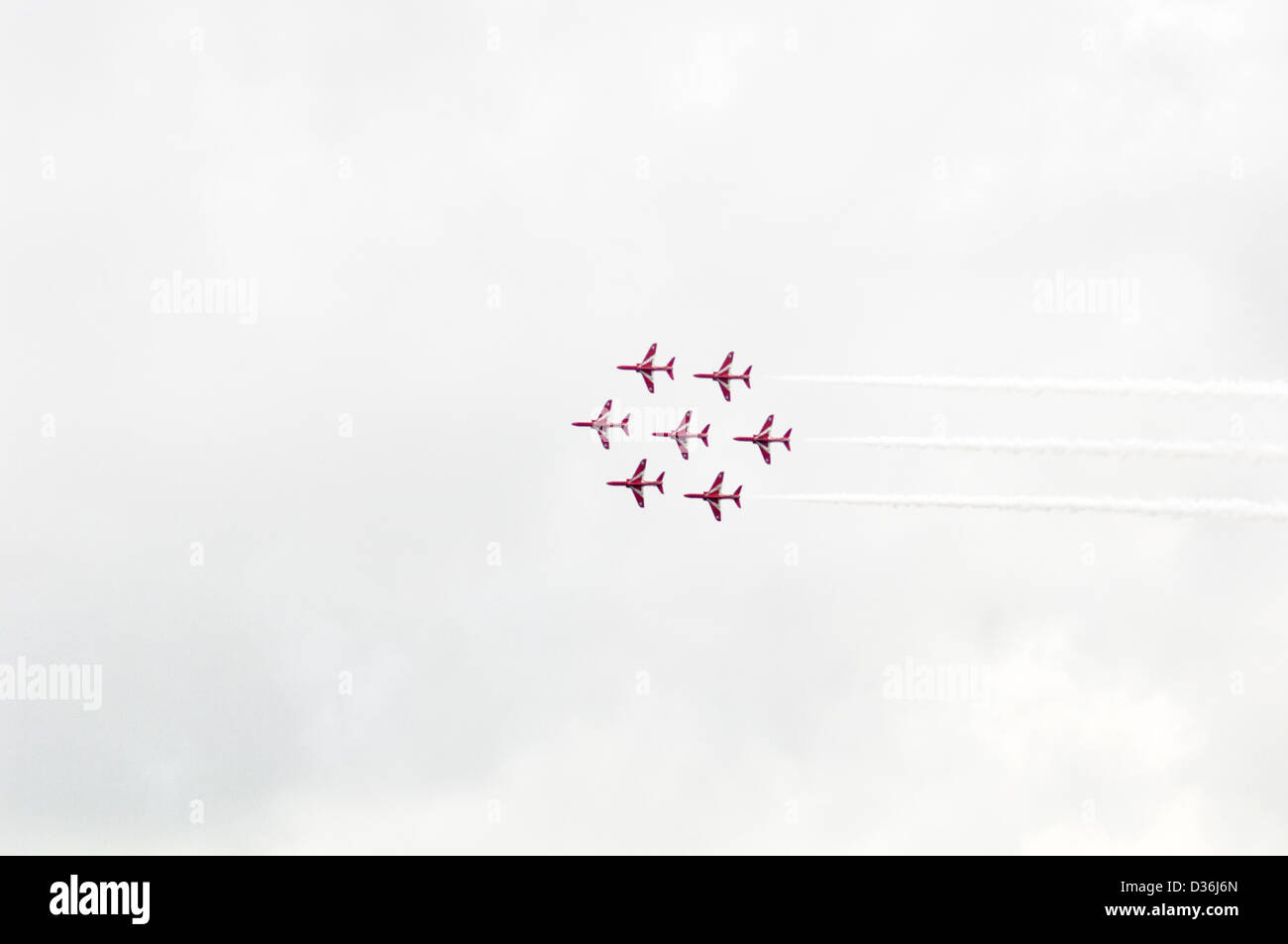 Red Arrows flying display at Formula 1 Grand Prix Stock Photo - Alamy