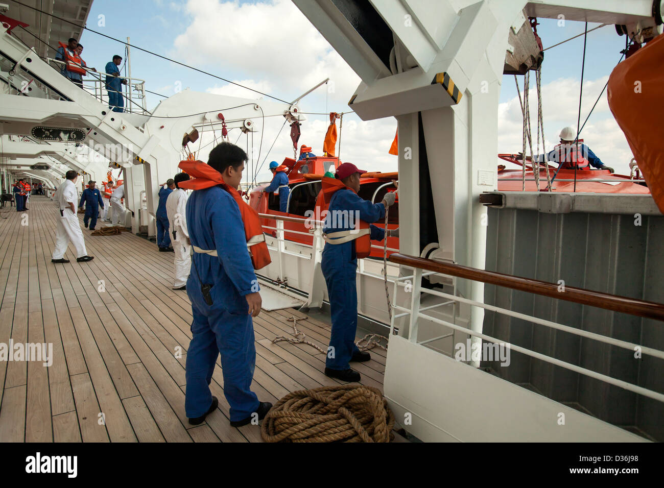 Lifeboat drill hi-res stock photography and images - Alamy