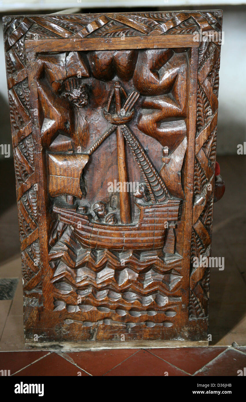 Inside the medieval church of St Winnow Cornwall Stock Photo - Alamy