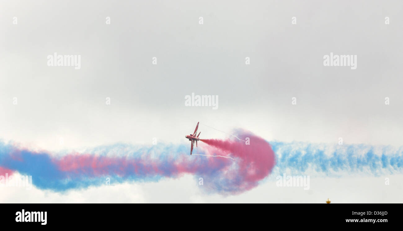 Red Arrows flying display at Formula 1 Grand Prix Stock Photo - Alamy