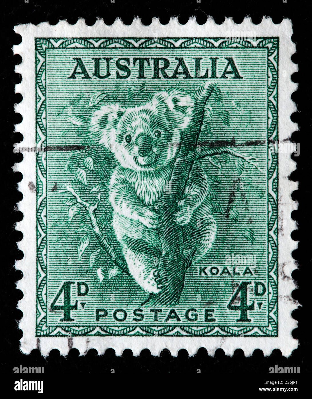Koala, postage stamp, Australia, 1937 Stock Photo - Alamy