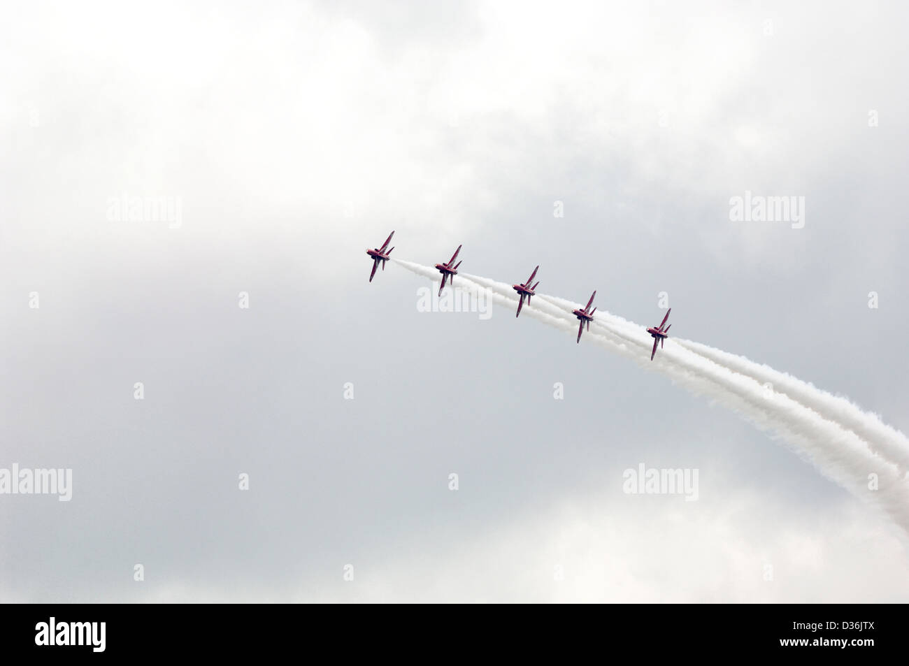 Red Arrows flying display at Formula 1 Grand Prix Stock Photo - Alamy