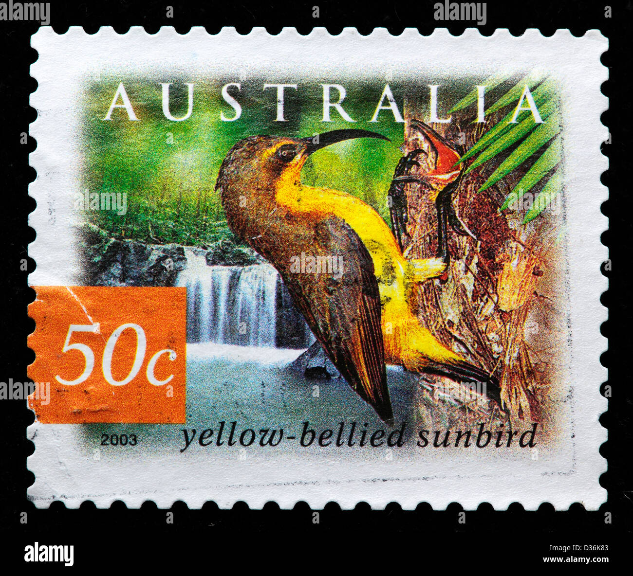 Yellow-bellied sunbird, postage stamp, Australia, 2003 Stock Photo - Alamy