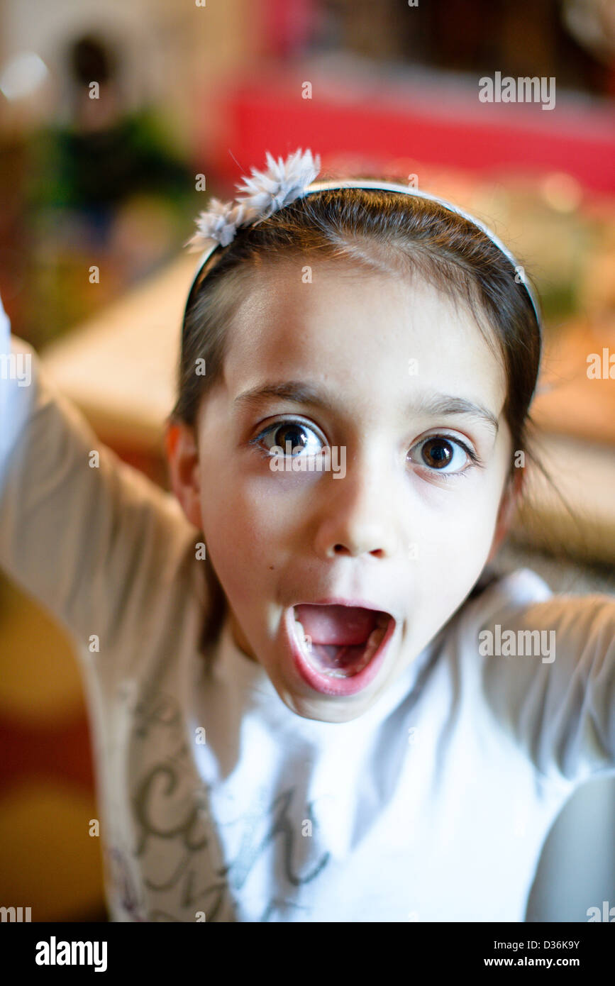 child makes grimaces Stock Photo - Alamy