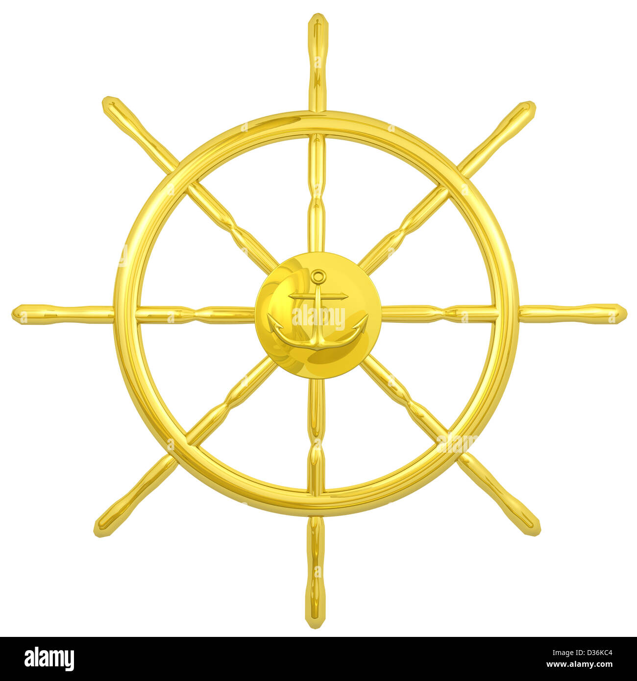 navigation wheel with anchor emblem Stock Photo - Alamy