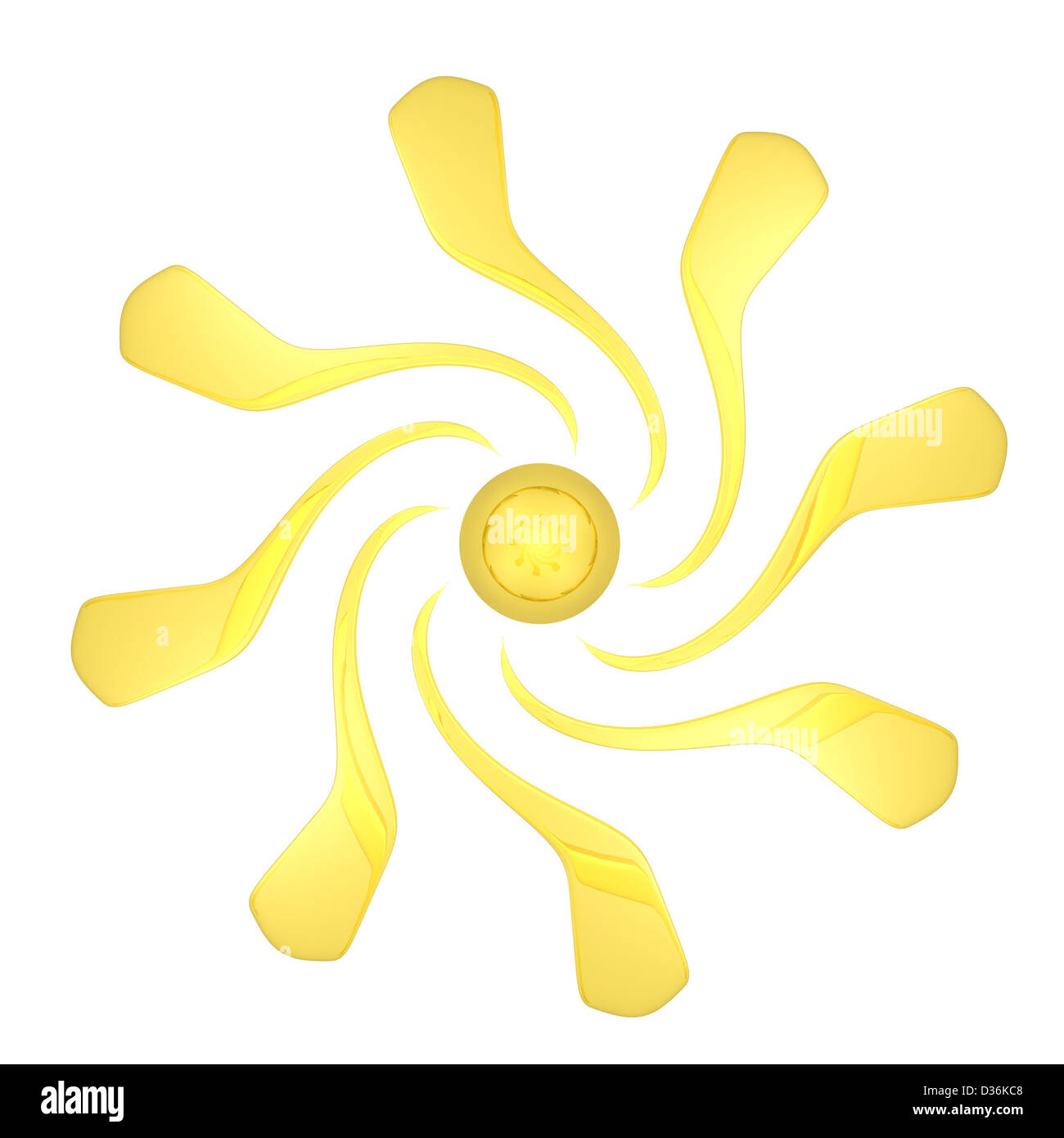 3d rendered gold sun symbol Stock Photo - Alamy